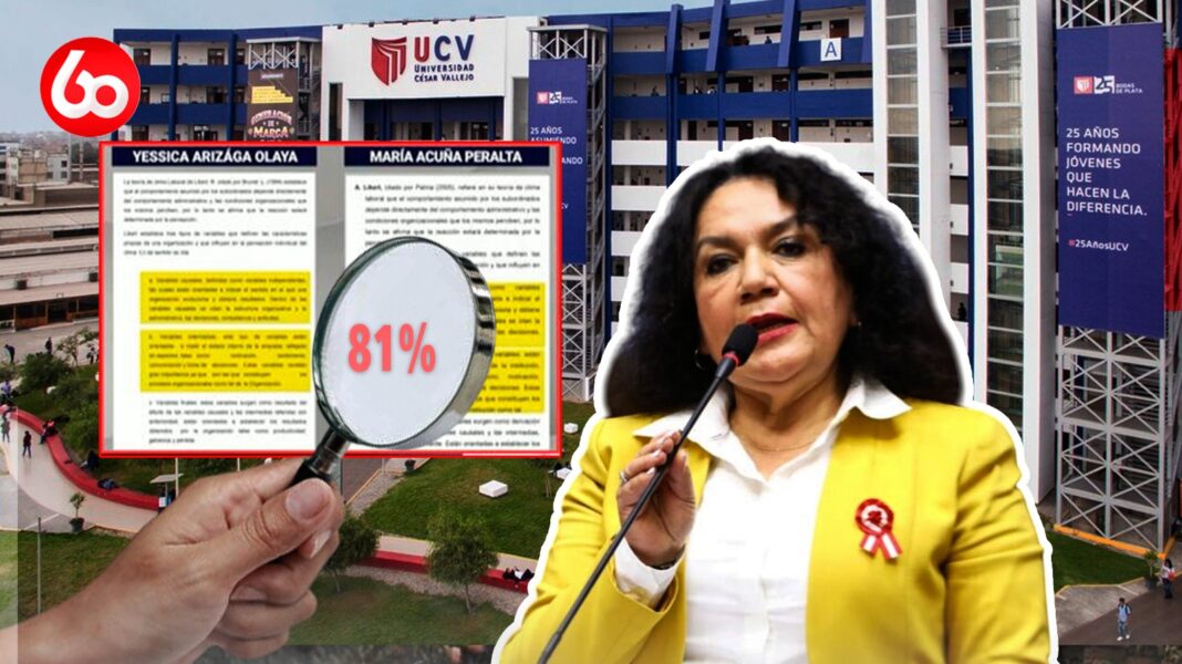 Las tesis de María Acuña cuentan con un 81 % y 56 % de plagio
